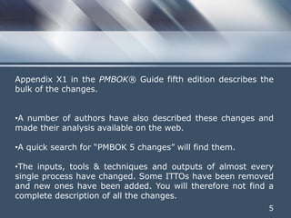 How To Upgrade Yourself To The PMBOK Guide 5th Edition | PPT