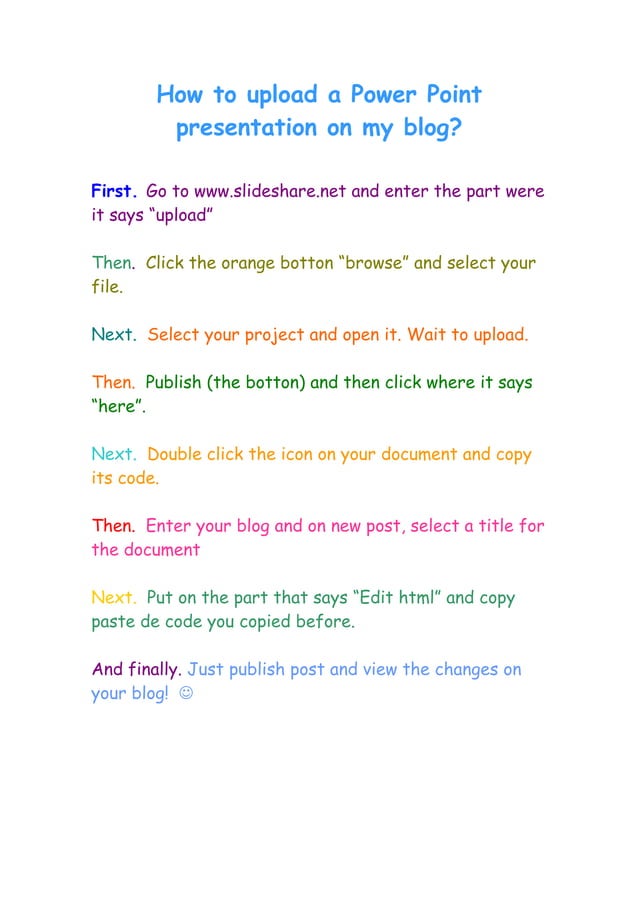 How To Upload A Power Point Presentation On My Blog | DOC