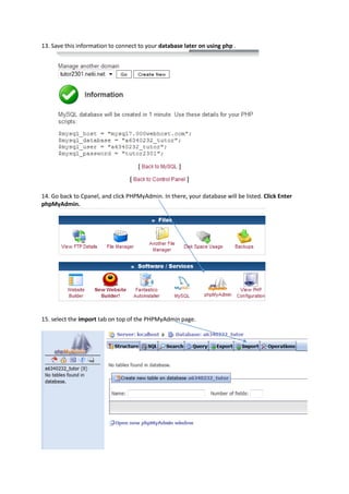 How to use_000webhost | PDF | Databases | Computer Software and Applications