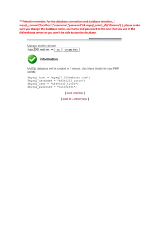 How to use_000webhost | PDF | Databases | Computer Software and Applications