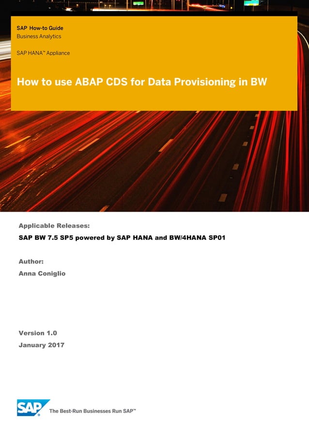 How to use abap cds for data provisioning in bw | PDF