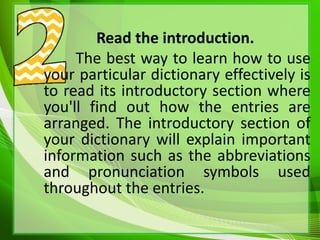 How to use a dictionary | PPT