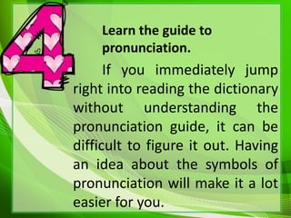 How to use a dictionary | PPT
