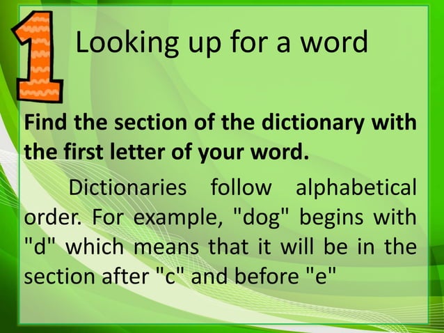 How to use a dictionary | PPT