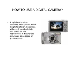 How To Use A Digital Camera | PDF