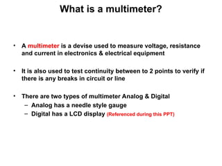 Multimeter beee engg basic electronic en | PPT