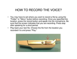 How To Use A Digital Voice Recorder | PDF