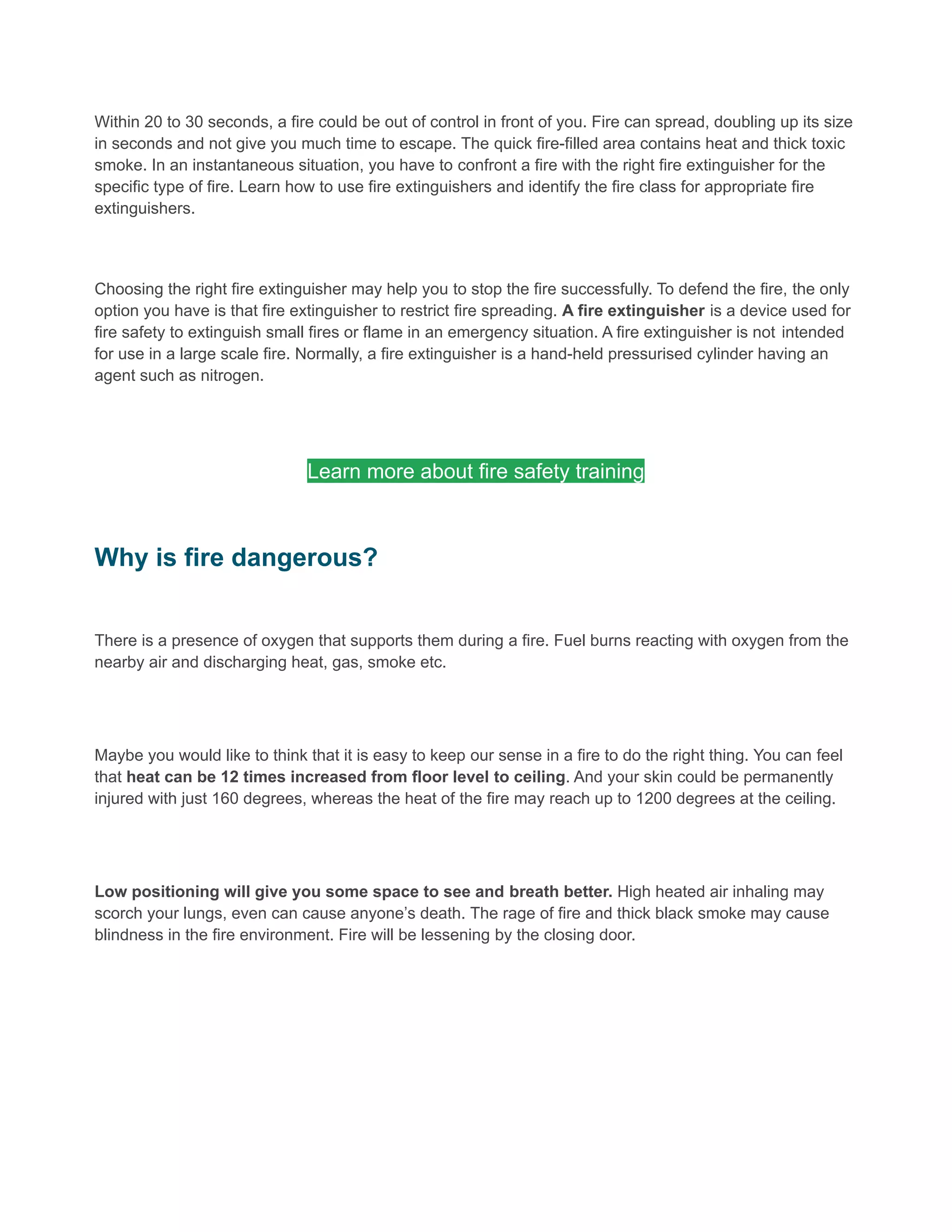 How to Use a Fire Extinguisher in an Emergency Situation? | PDF