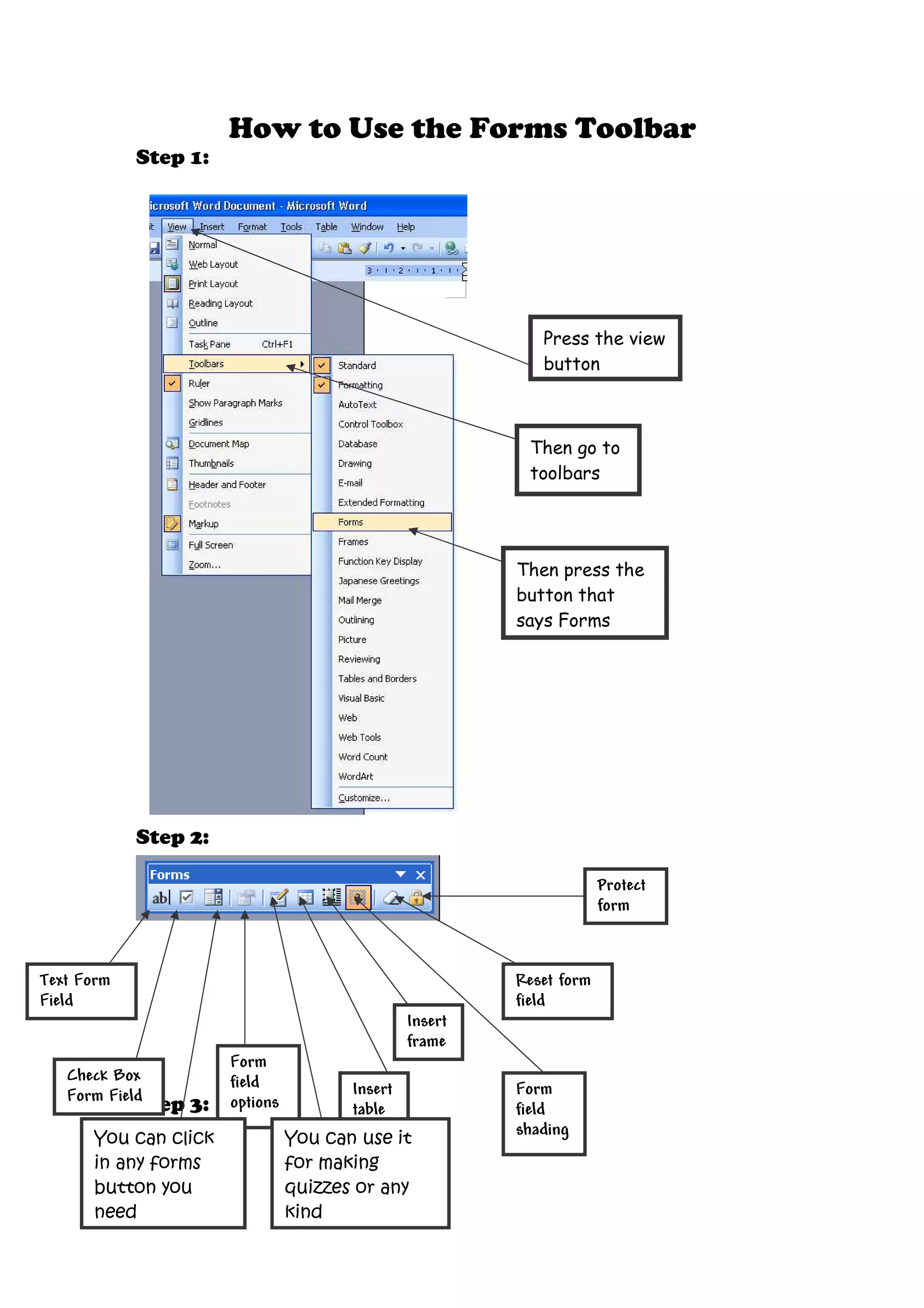 How To Use A Forms Toolbar | PDF