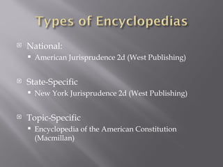 How to use a legal encyclopedia | PPT