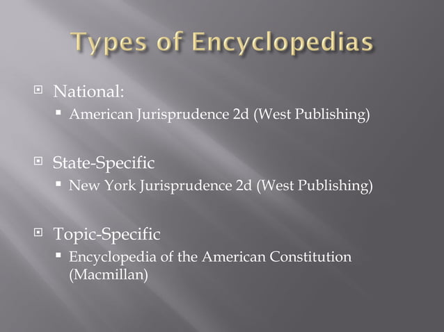 How to use a legal encyclopedia | PPT