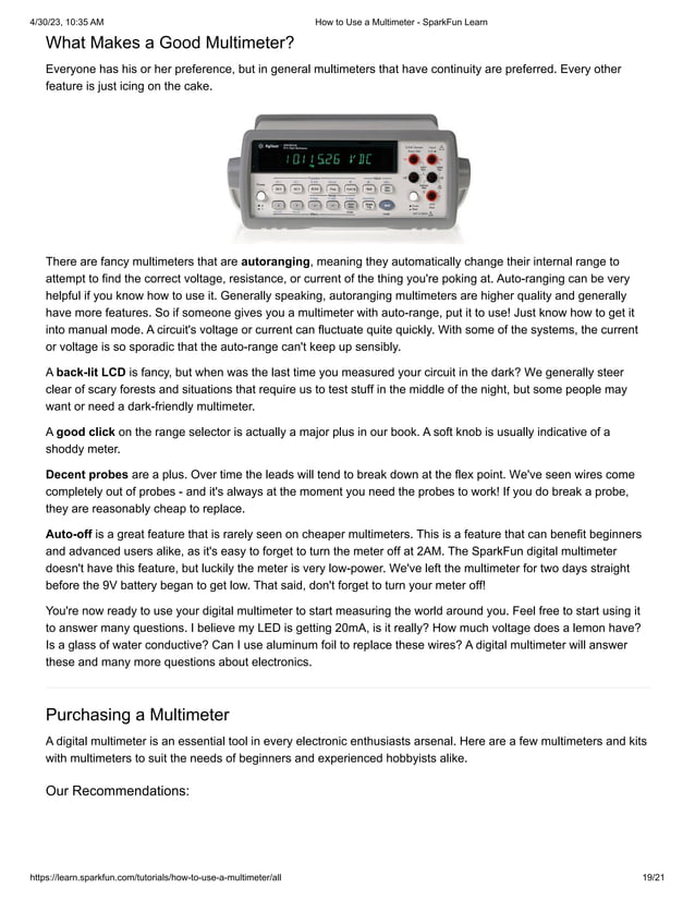 How to Use a Multimeter - SparkFun Learn.pdf