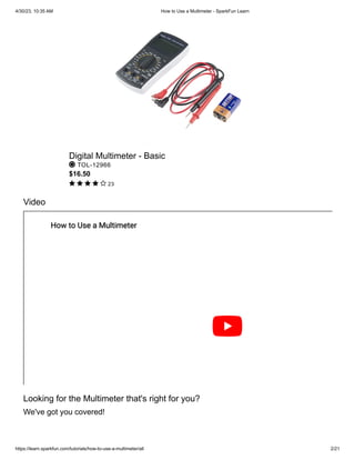 How to Use a Multimeter - SparkFun Learn.pdf