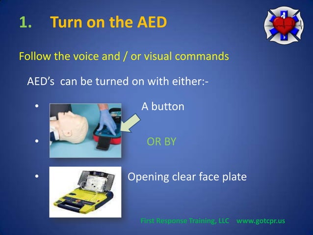 How to use an Automated External Defibrillator (AED) | PPTX | First Aid ...