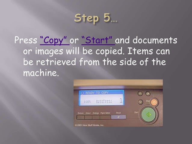 How to use a photocopier | PPTX | Desktop Publishing | Computer ...