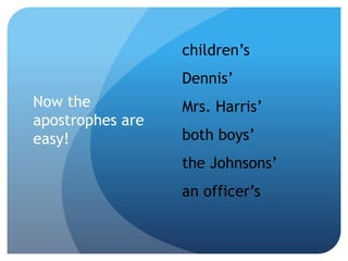 Understanding Apostrophes | PPT
