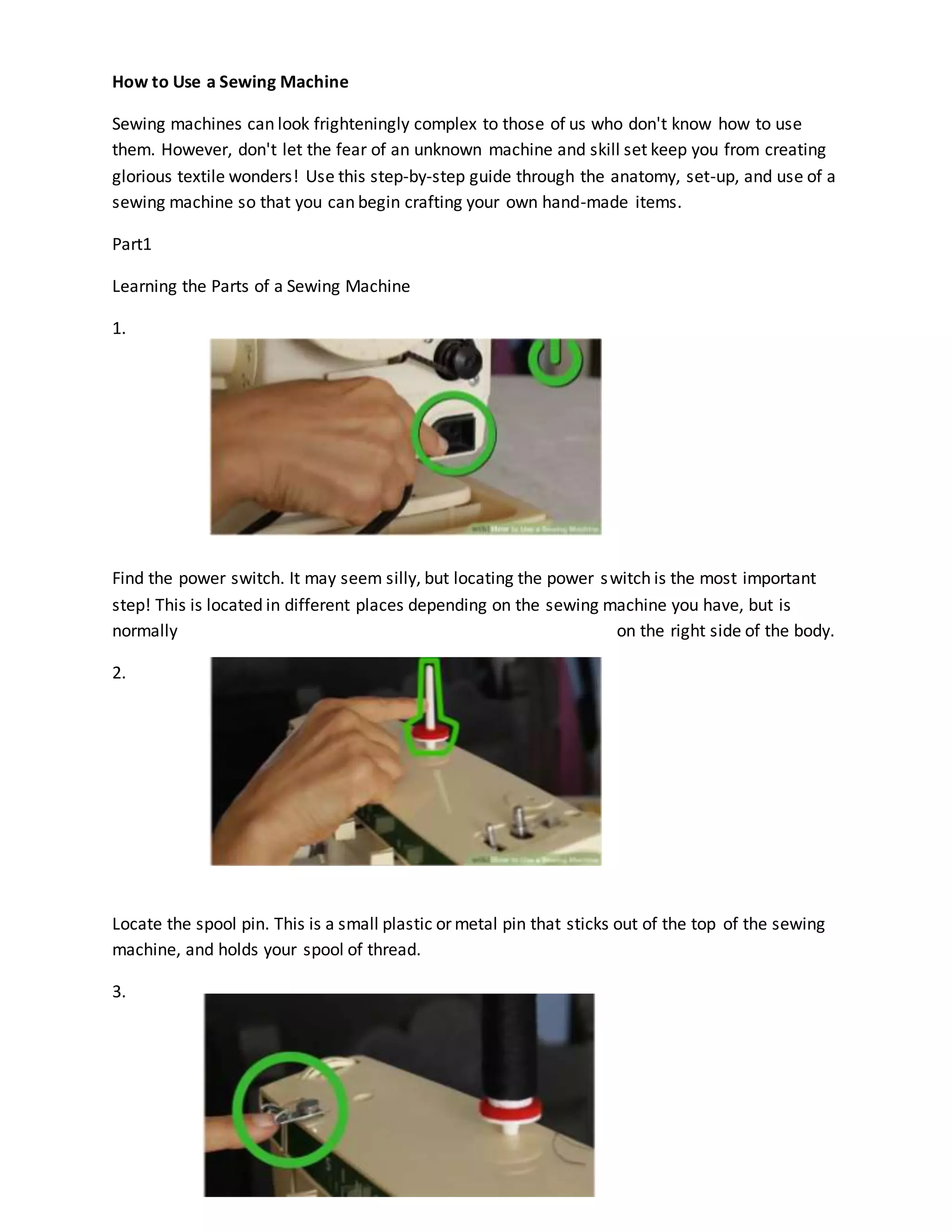 How to use a sewing machine | DOCX