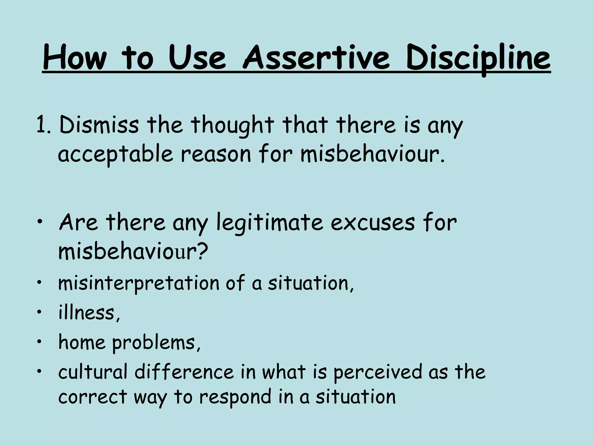 How to use assertive discipline | PPT | Homework and Study | Education