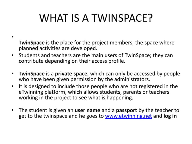 How to use a twinspace | PPT | Free Download