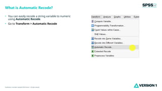 How to Use Automatic Recode in IBM SPSS Statistics.pptx