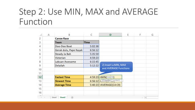 How to use average, min and max | PPTX