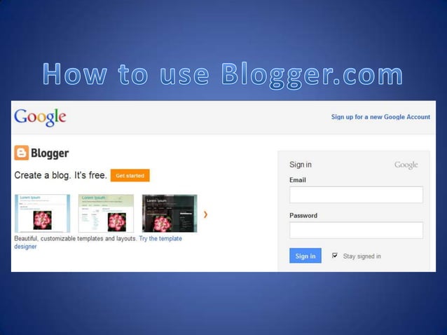 How to use blogger.com