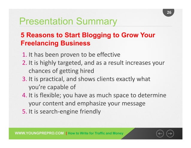 How to Use Blogging to Fuel Your Freelance Writing Business | PPT