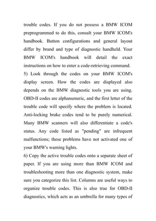 How to use bmw icom a+b+c | DOC | Auto Technology | Automotive
