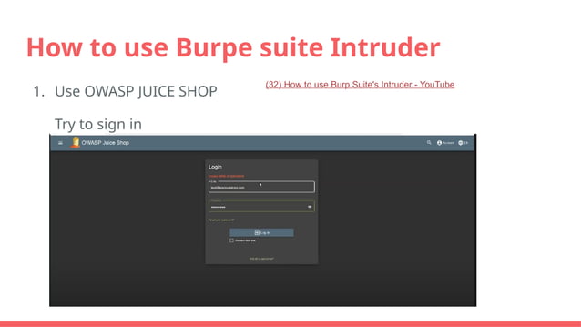 How to use Burpe Suite Intruder for beginner | PPT
