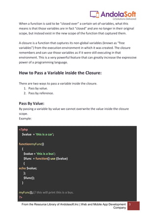 What is Closure and Its Uses in PHP | PDF