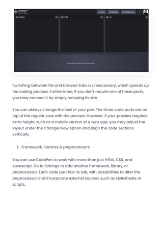 How to Use CodePen - Learn with us! | PDF
