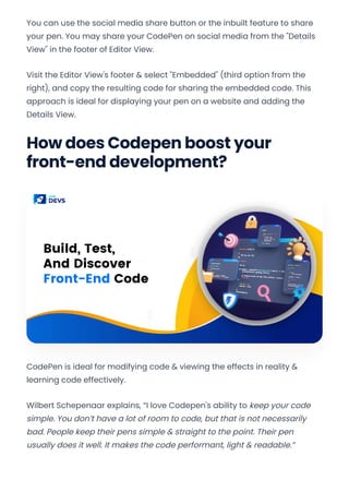 How to Use CodePen - Learn with us! | PDF
