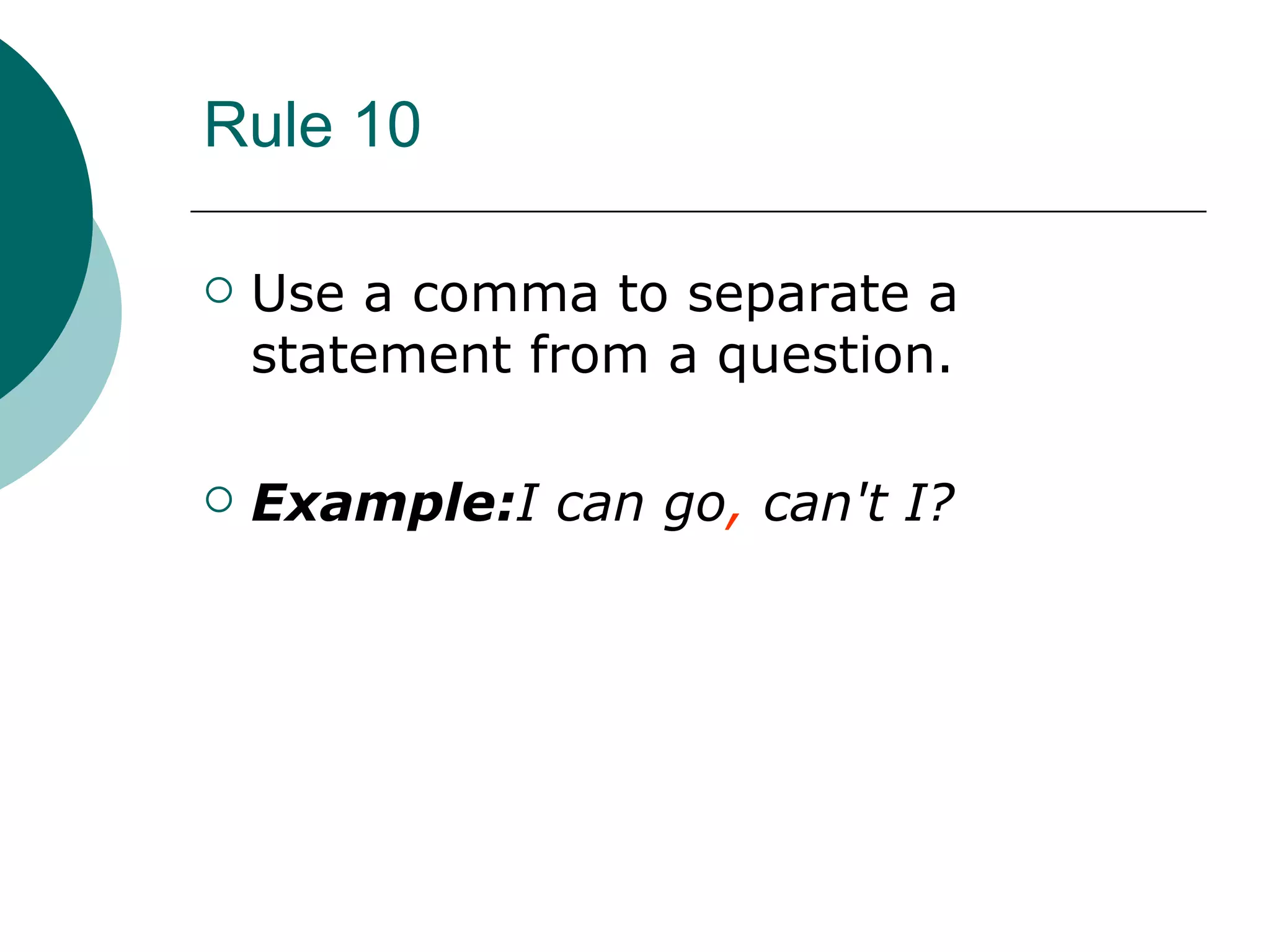 How To Use Commas | PPT