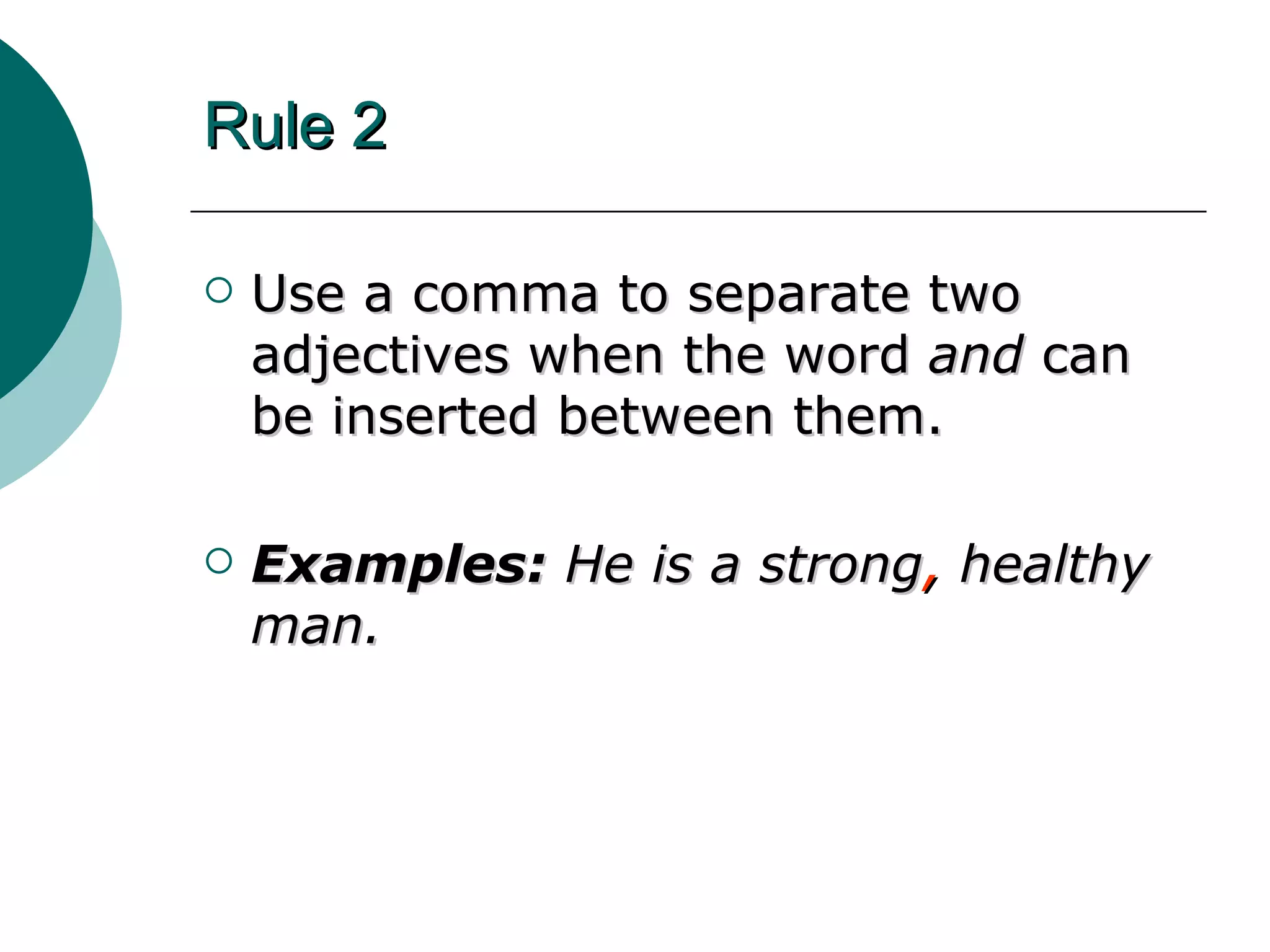 How To Use Commas | PPT