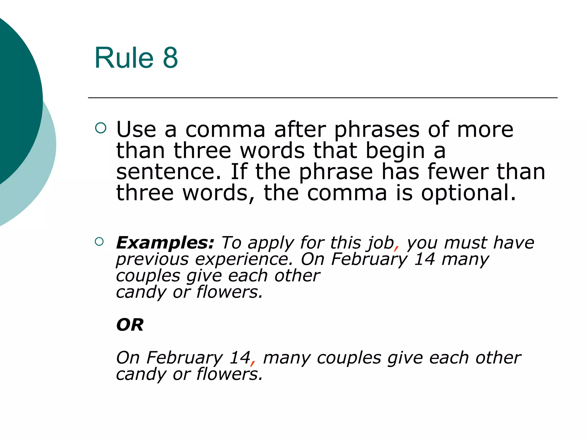 How To Use Commas | PPT