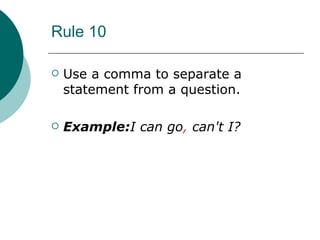 How To Use Commas | PPT