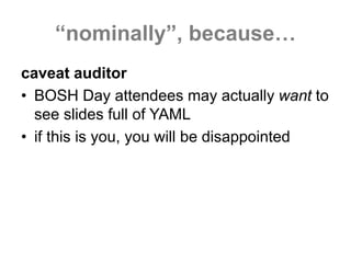How to use Concourse CI to deliver BOSH releases | PPT