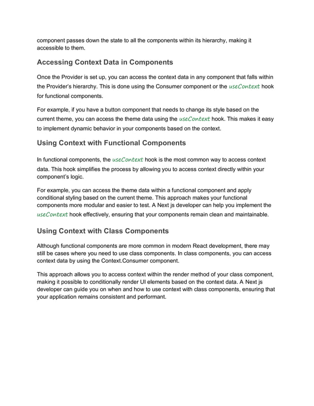 Getting Started with Context API in Next JS 14: A Comprehensive Guide | PDF