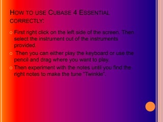 How to use cubase | PPT