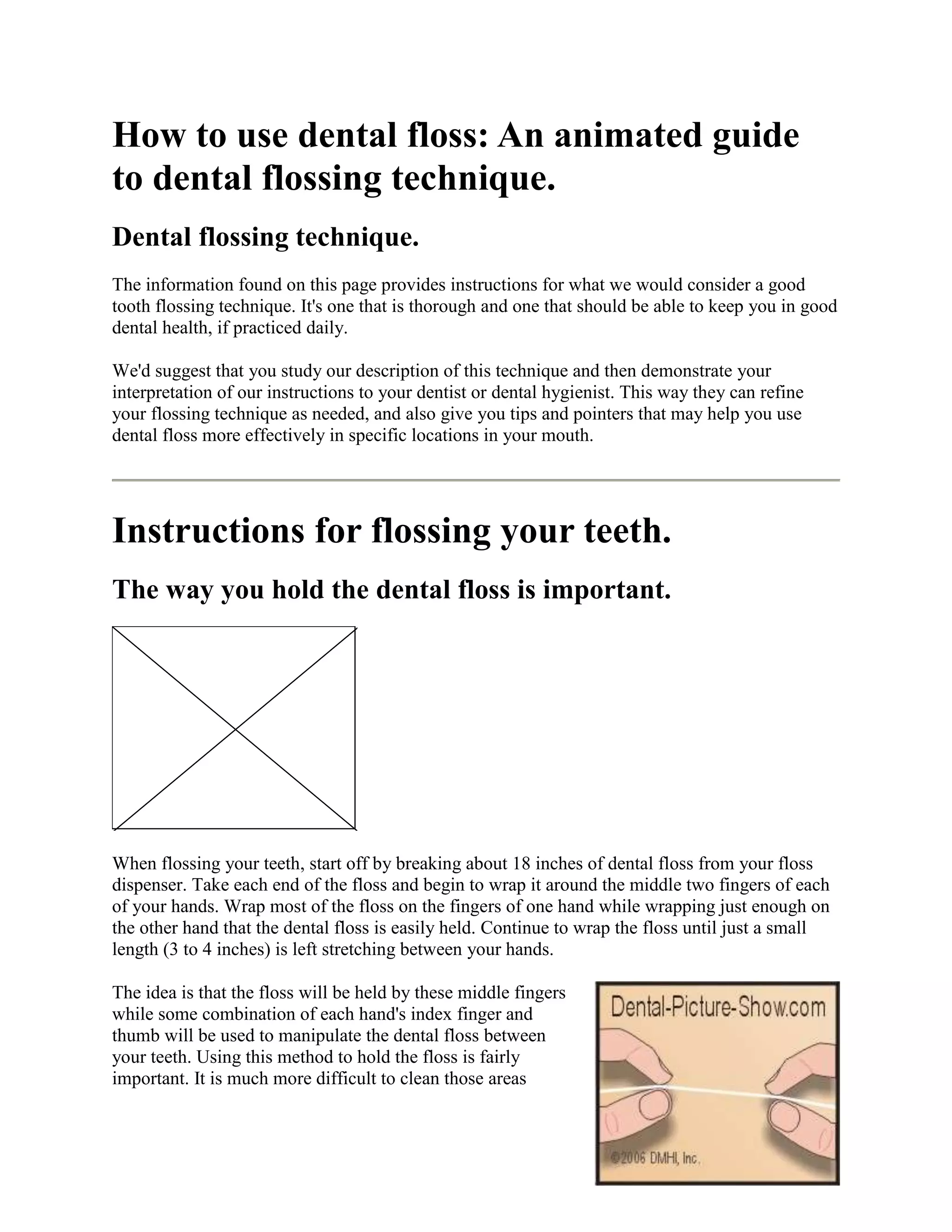 How to use dental floss | DOCX