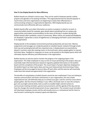 How to use display boards for more efficiency | PDF