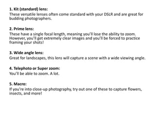 How to use DSLR Camera.pptx | Photography | Arts and Crafts