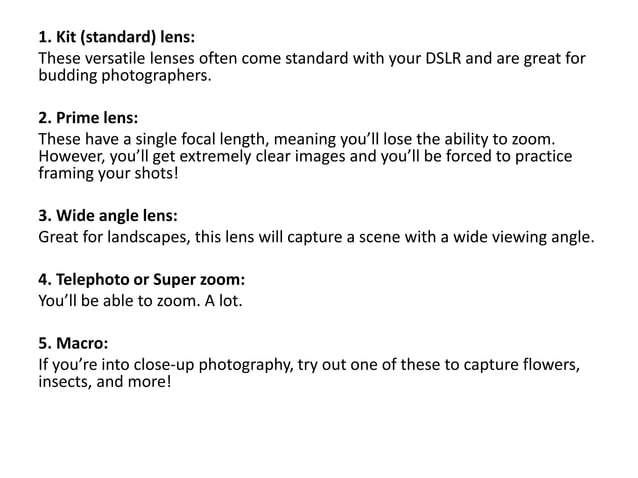 How to use DSLR Camera.pptx | Photography | Arts and Crafts