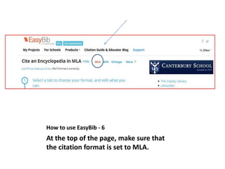 How to use easybib | PPT