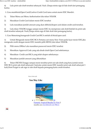 How to use edc machine – ekafaradillah | PDF