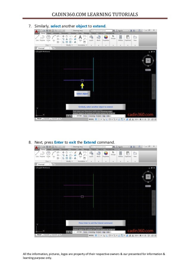 How to use extend command in AutoCAD