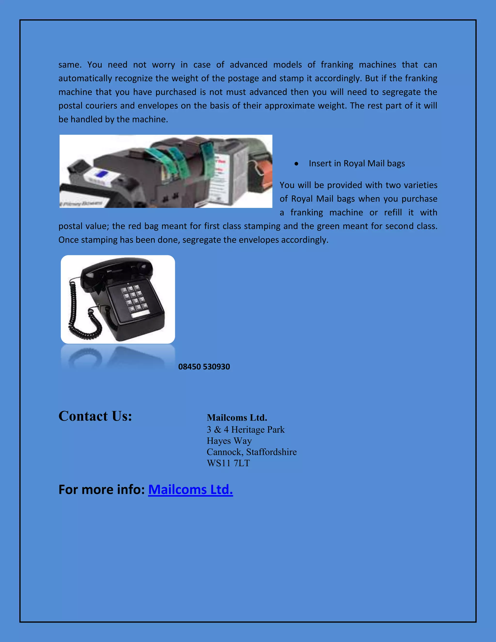 How to use franking machines | DOCX