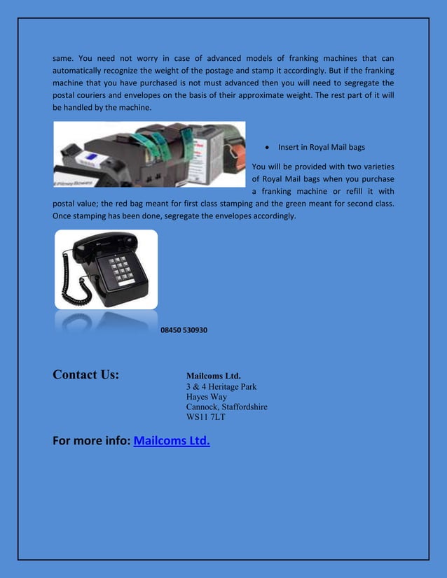 How to use franking machines | DOCX
