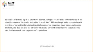 How to use GeM bid advanced search effectively. | PDF