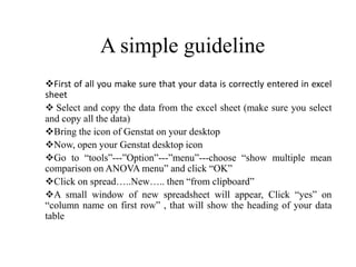 How to use genstat | PPTX